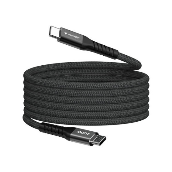 Verbatim Sync And Charge Magnetic Cable 100w Usb C To Usb C Black 8056